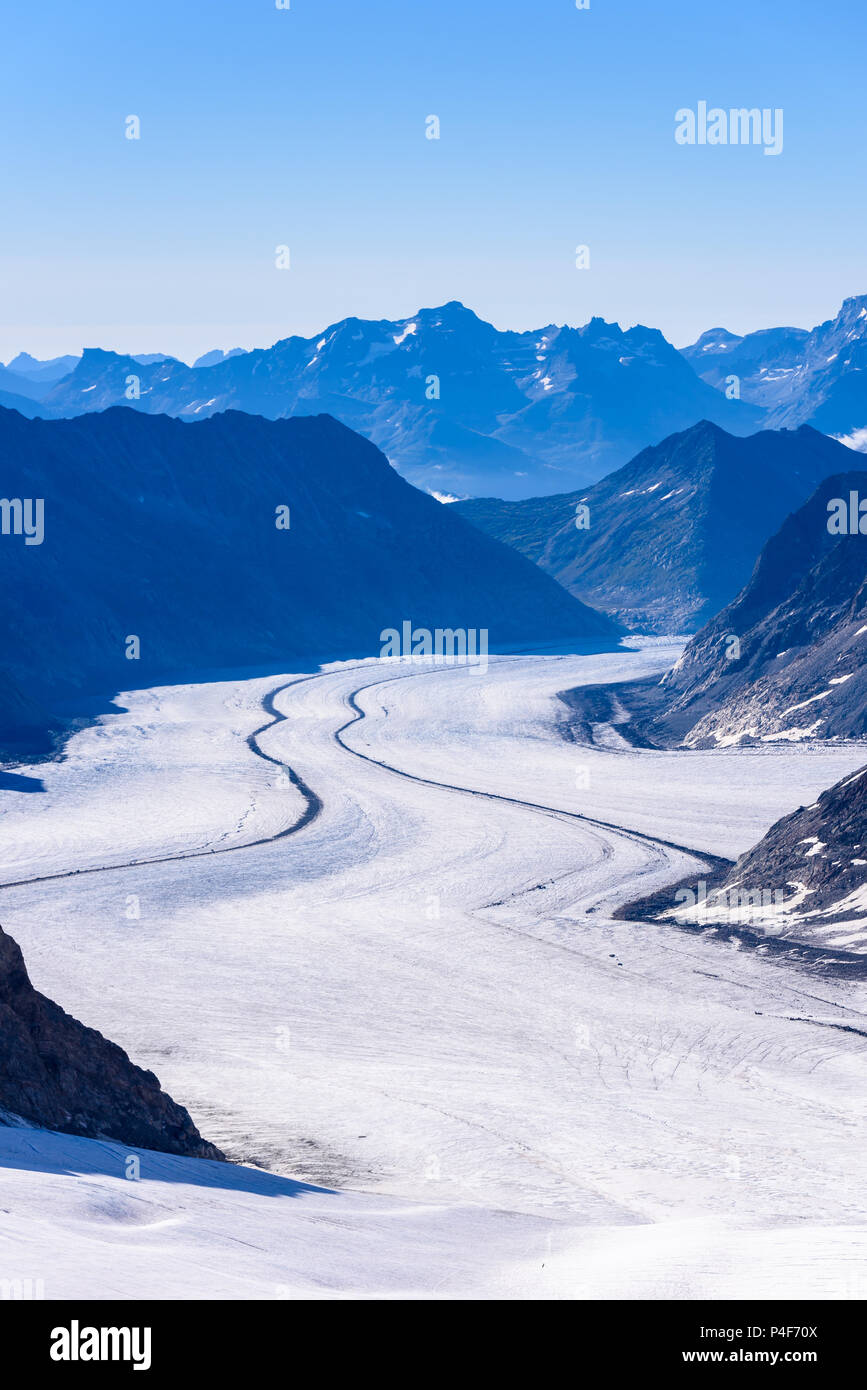 Aletsch glacier - ice landscape in Alps of Switzerland, Europe Stock ...