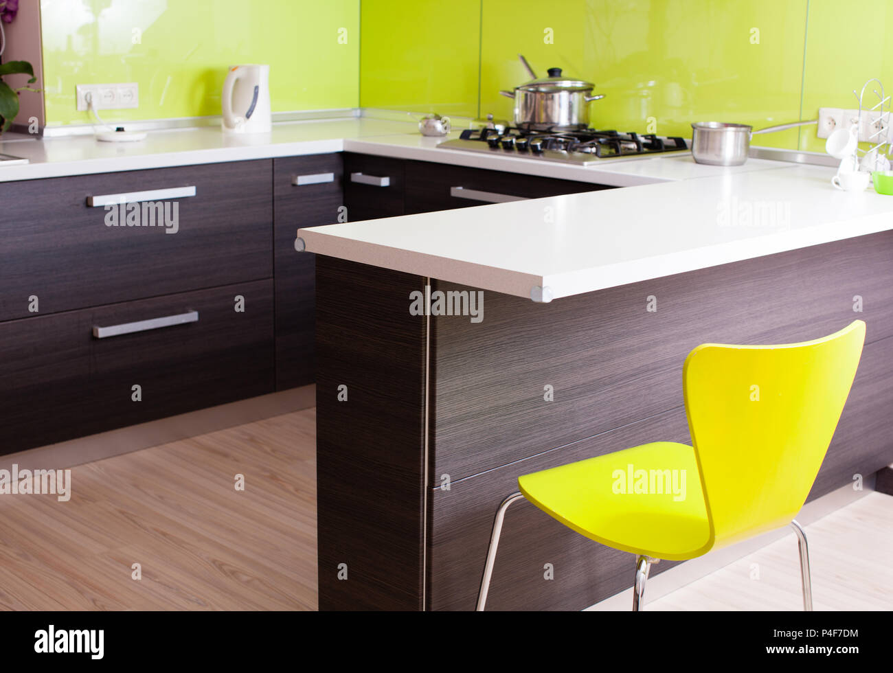Modern kitchen in the villa Stock Photo - Alamy