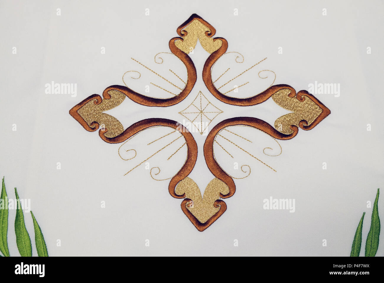 Cross, detail of church vestment made by the Sisters of Charity of ...