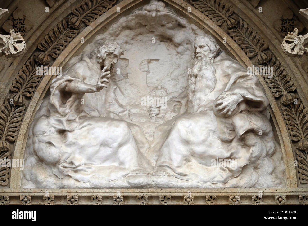 Holy Trinity on the portal of the cathedral dedicated to the Assumption ...