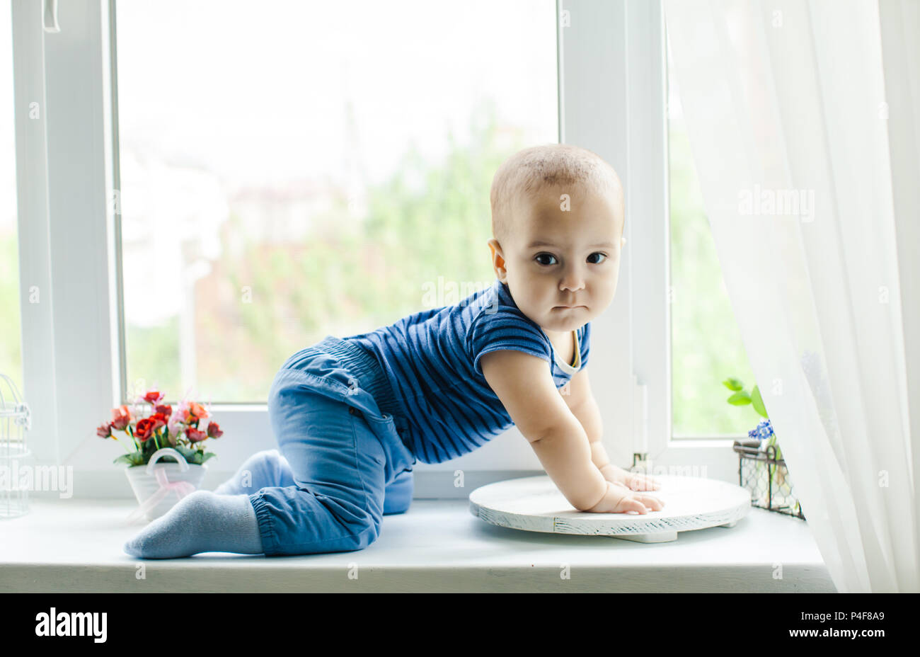 Little boy in danger Stock Photo - Alamy