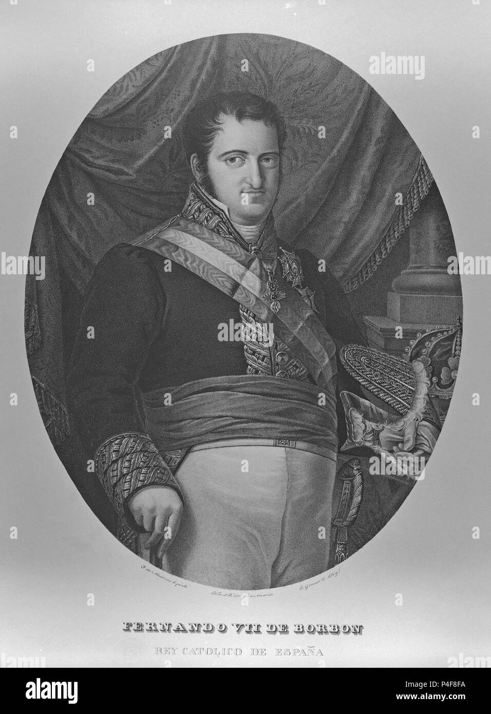 FERNANDO VII REY DE ESPAÑA - 1784/1833 - GRABADO S XIX. Location: MUSEO ...