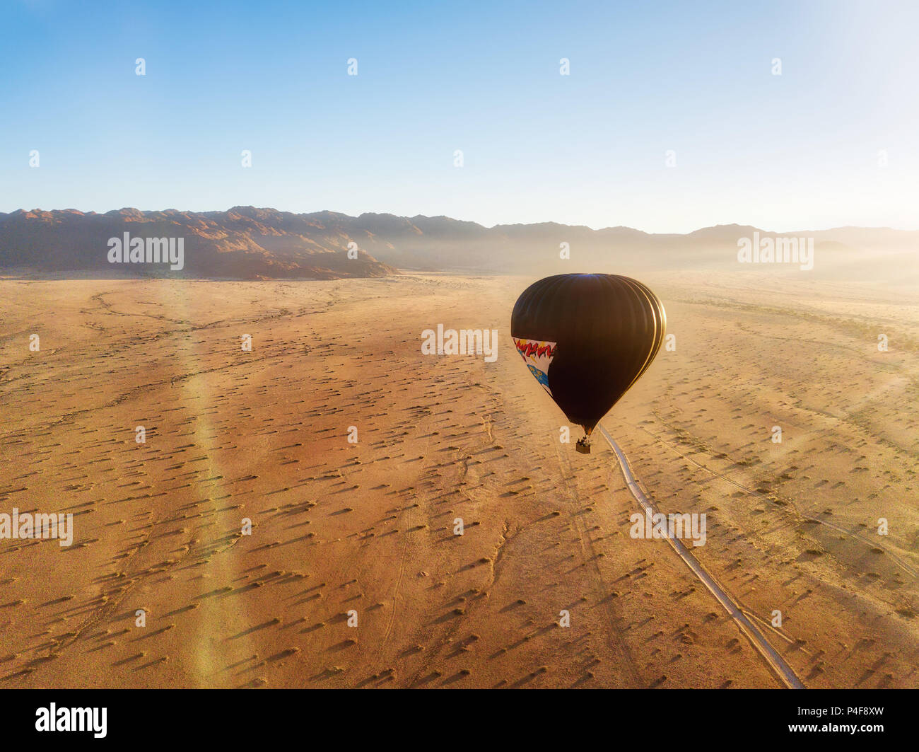 Hot Air Balloon over the Namibian Desert taken in January 2018 Stock ...