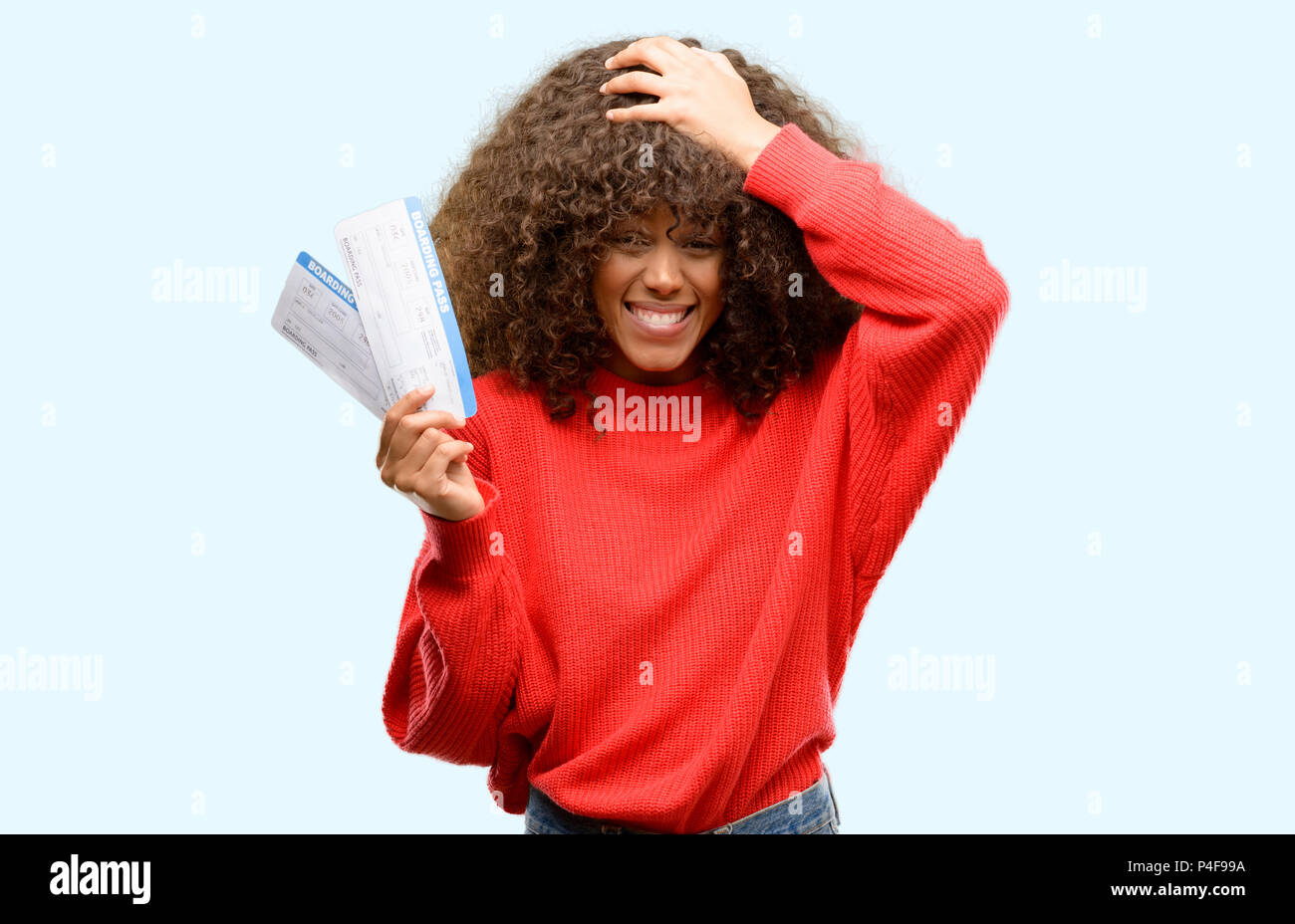Woman and ticket and stressed hi-res stock photography and images - Alamy