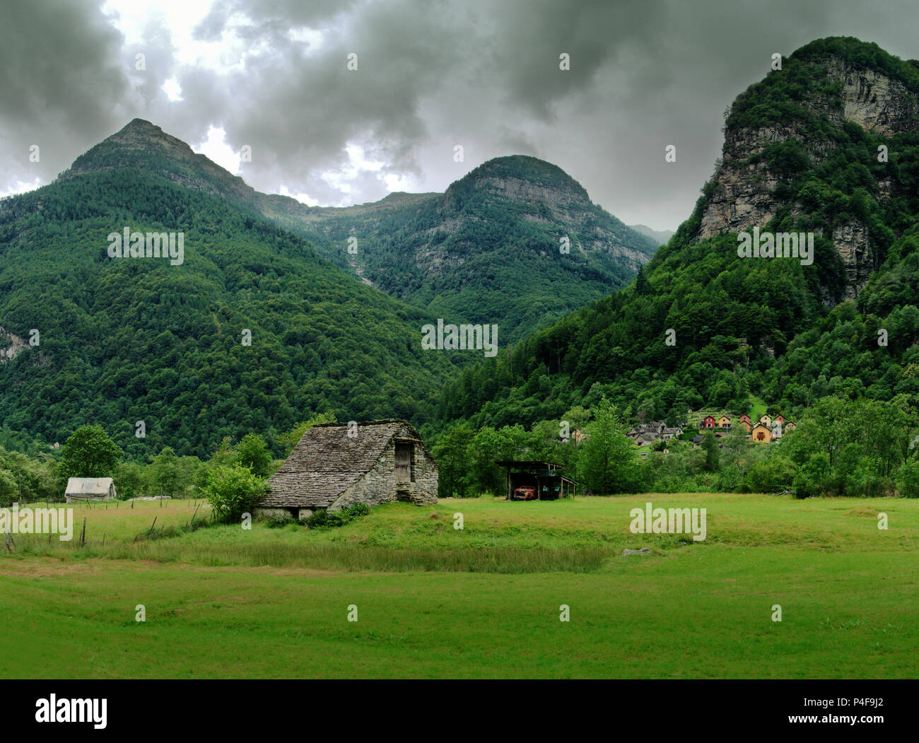 Floor of the Valle Versasca in Ticino (Italian Switzerland Stock Photo ...