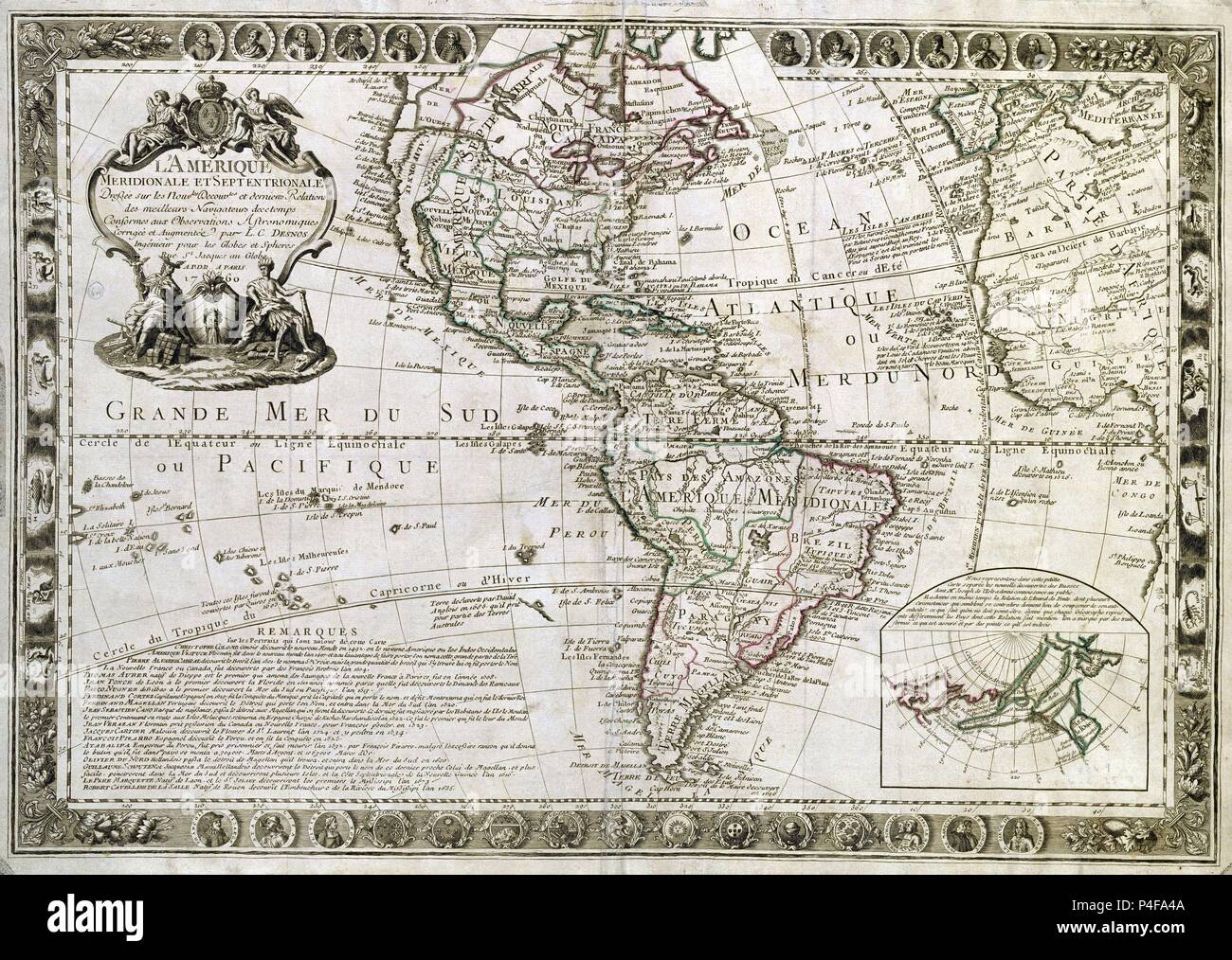MAPA DE AMERICA MERIDIONAL Y SEPTENTRIONAL - 1760. Author: Louis ...