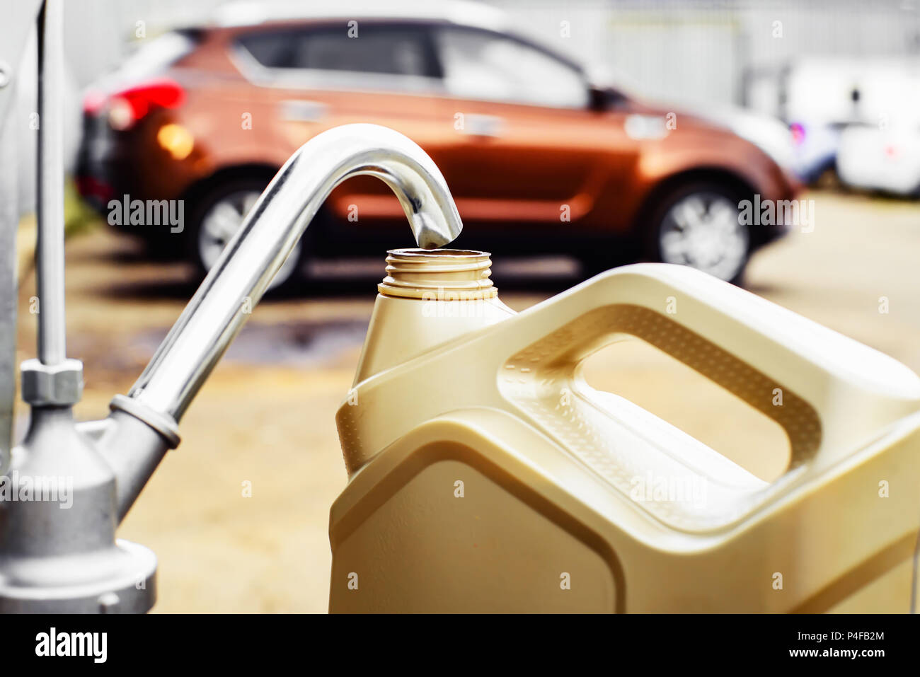 part of oil spill pump and plastic canister Stock Photo - Alamy