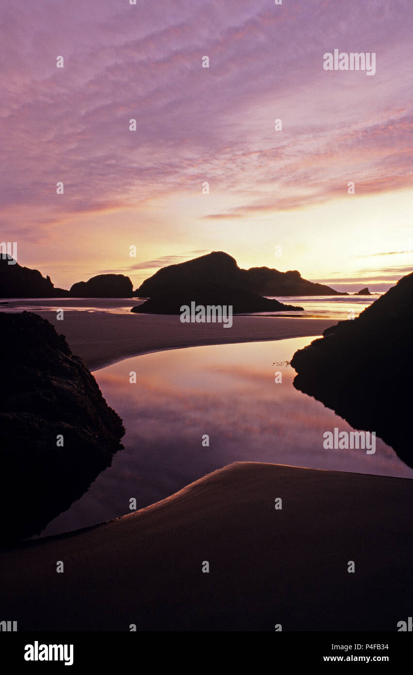 Cape Sebastian State Park along the Southern Oregon Coast at sunset ...