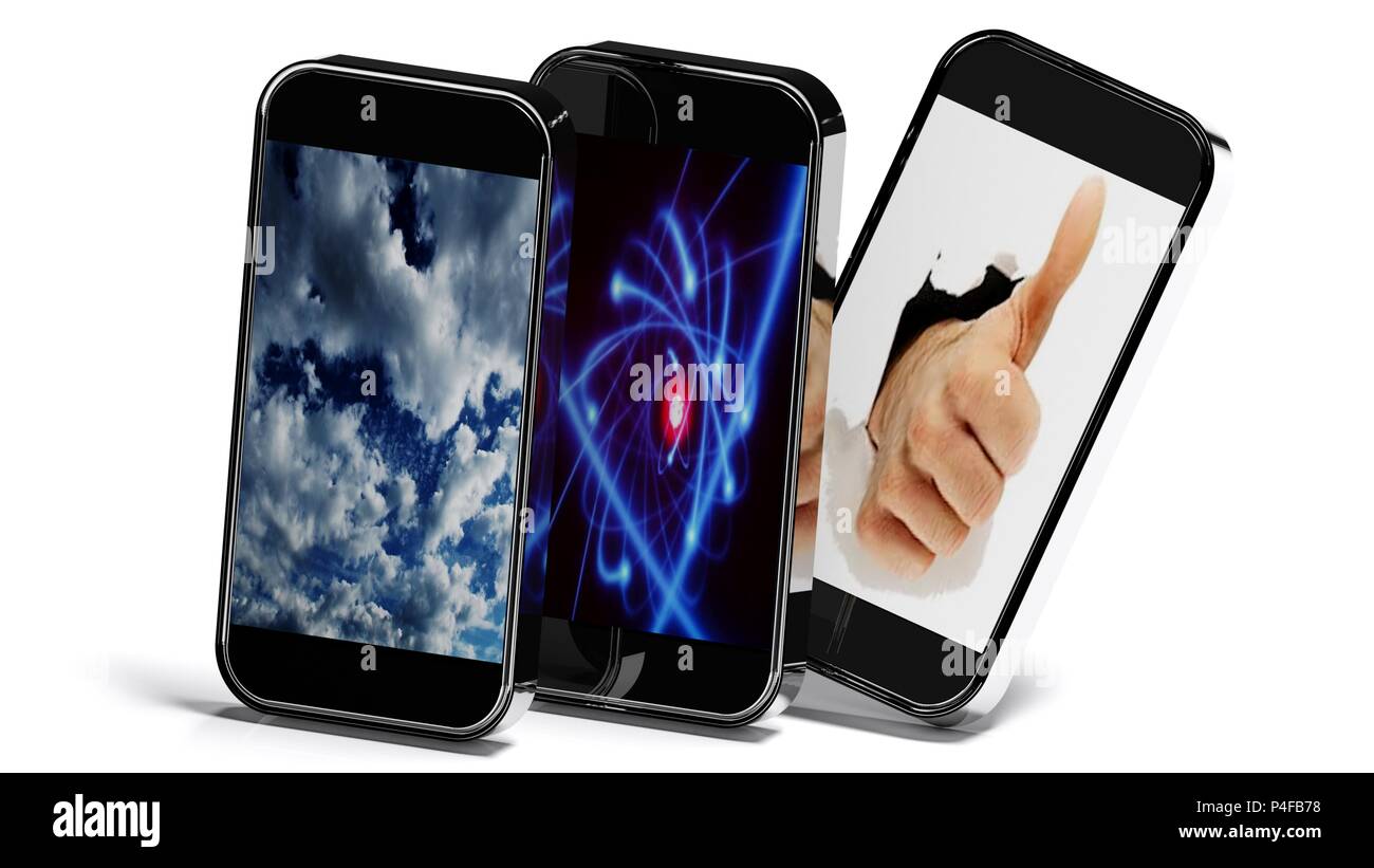 Mobile phones - 3D rendering Stock Photo - Alamy