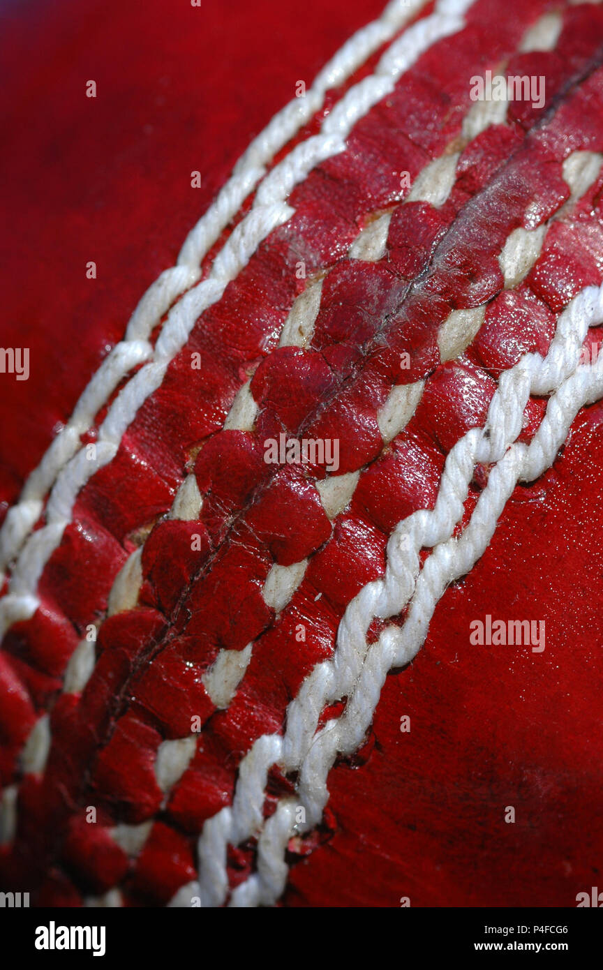 Abstract look at a cricket ball Stock Photo - Alamy