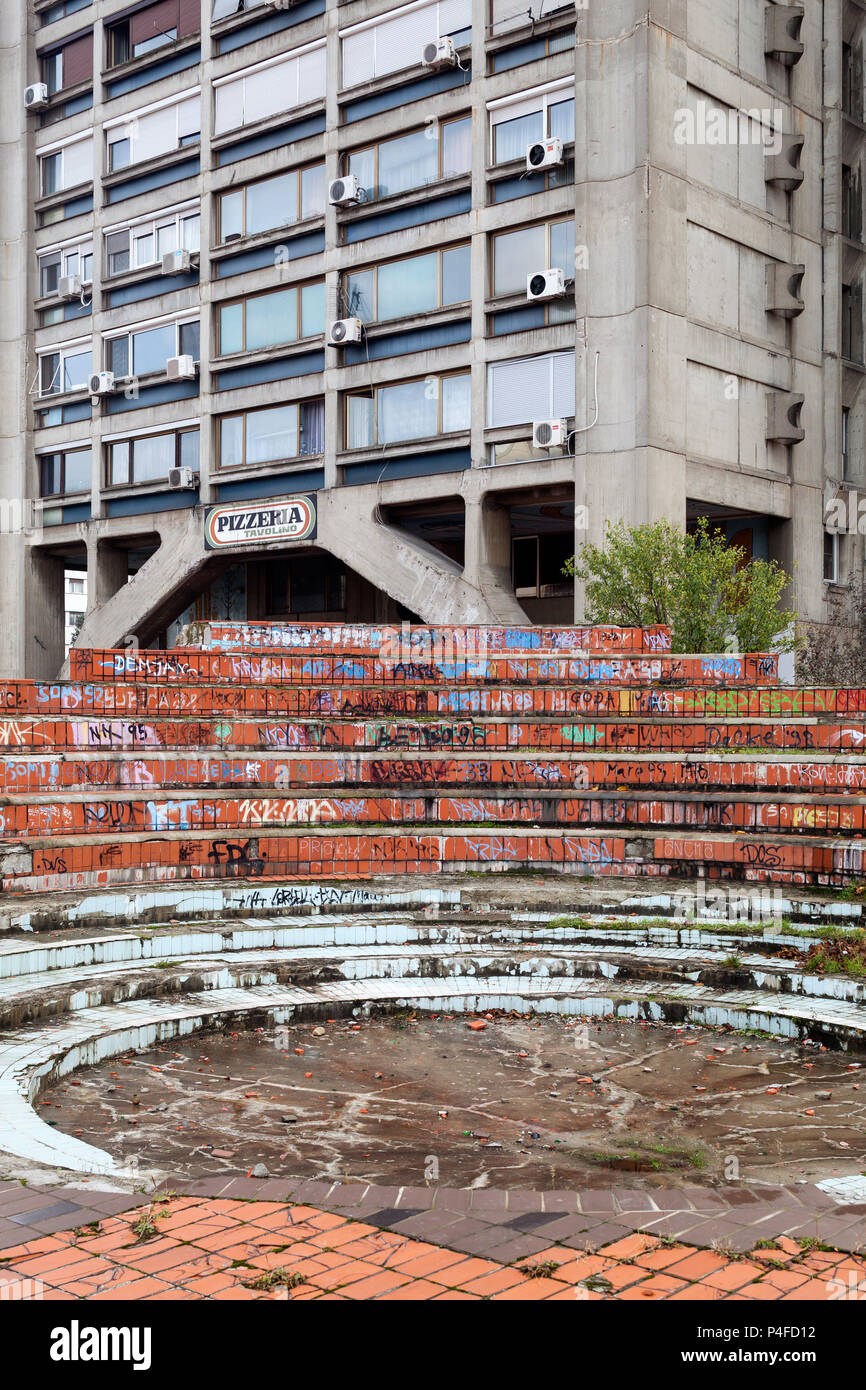 Belgrade, Serbia, Arena in front of the Genex Tower in Blok 33 in New ...