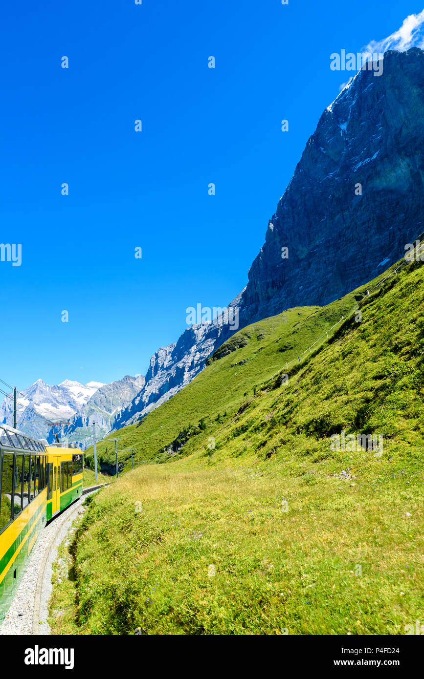 Famous train between Grindelwald and the Jungfraujoch station - railway ...
