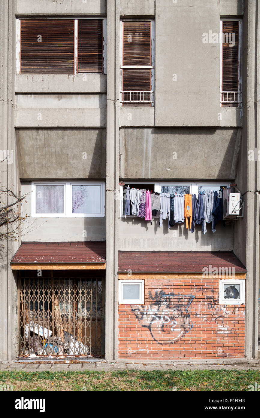 Belgrade, Serbia, prefabricated housing estate in Blok 23 in New ...