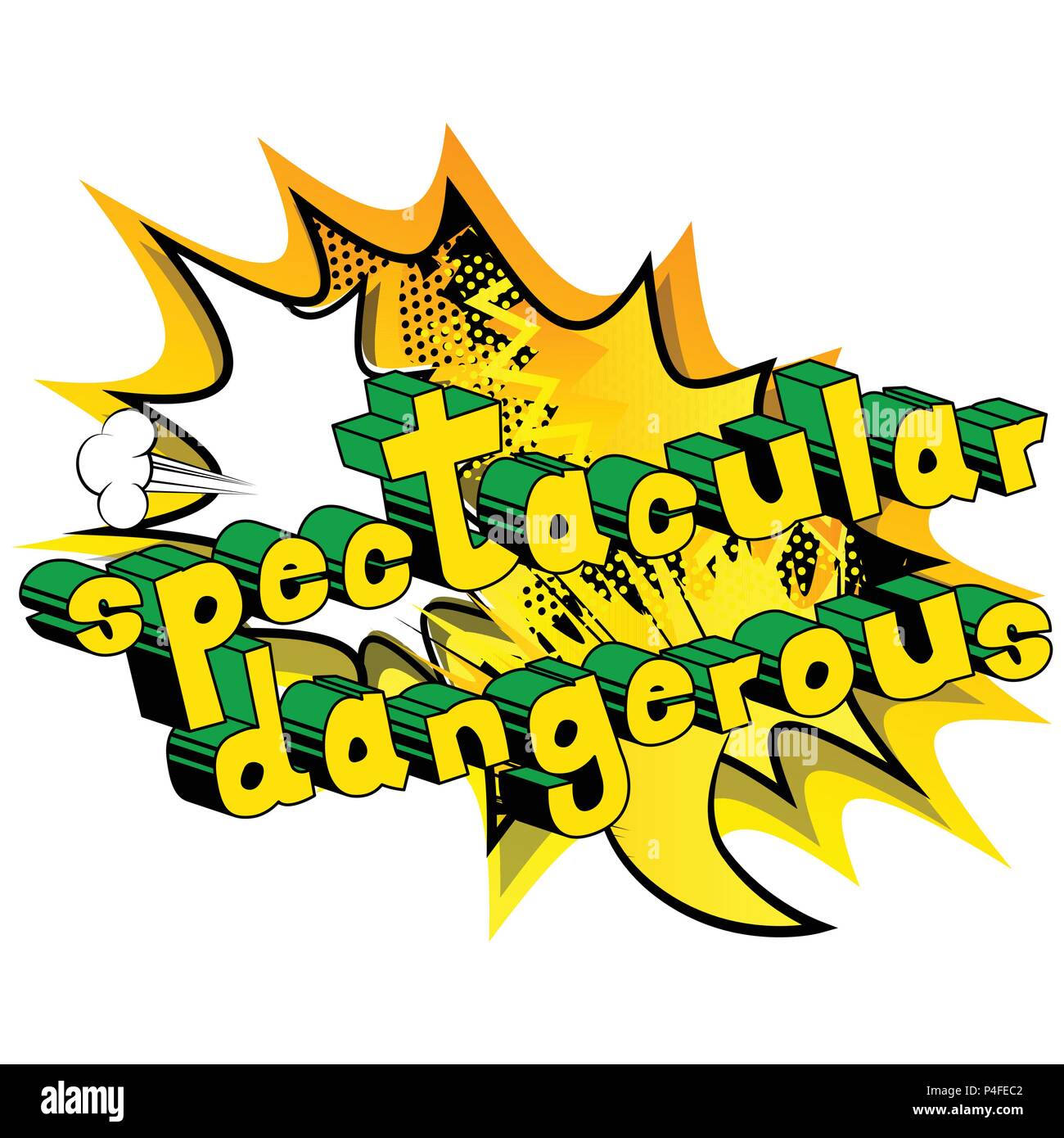 Spectacular Dangerous - Comic book word on abstract background Stock ...