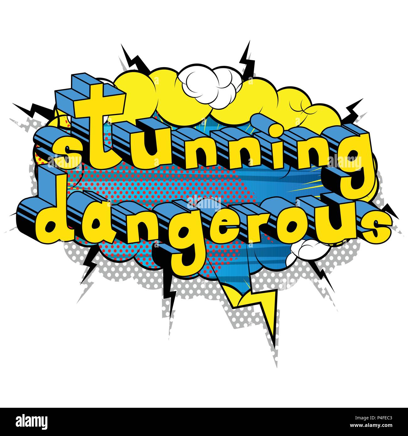 Stunning Dangerous - Comic book word on abstract background Stock ...