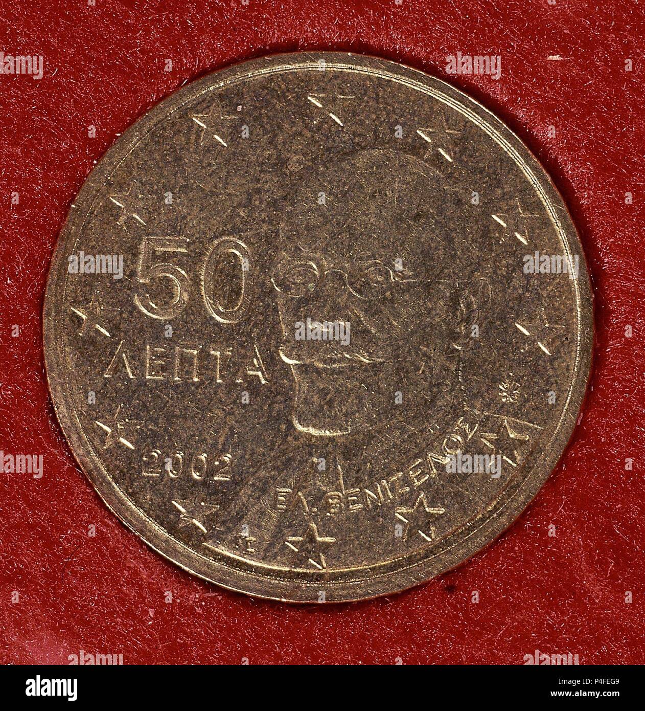 CINCUENTA CENTIMOS DE EURO DE GRECIA-EMISION EN 2002-ANV-ELEFTHERIOS ...