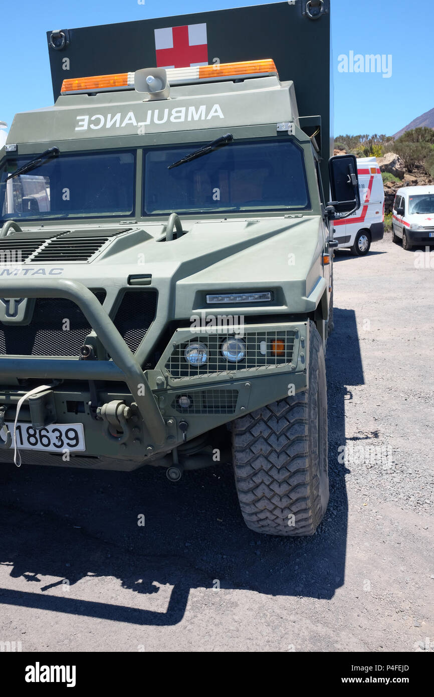 June 2018 - Ex military Hummer ambulance near mount Teide on the ...