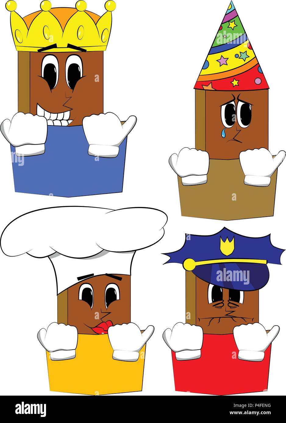 Books reading book and hiding behind it. Cartoon book collection with ...