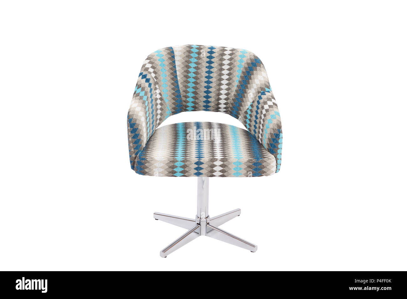 Blue and grey color armchair. Modern designer chair on white background ...