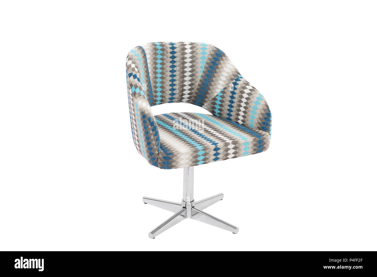 Blue and grey color armchair. Modern designer chair on white background ...