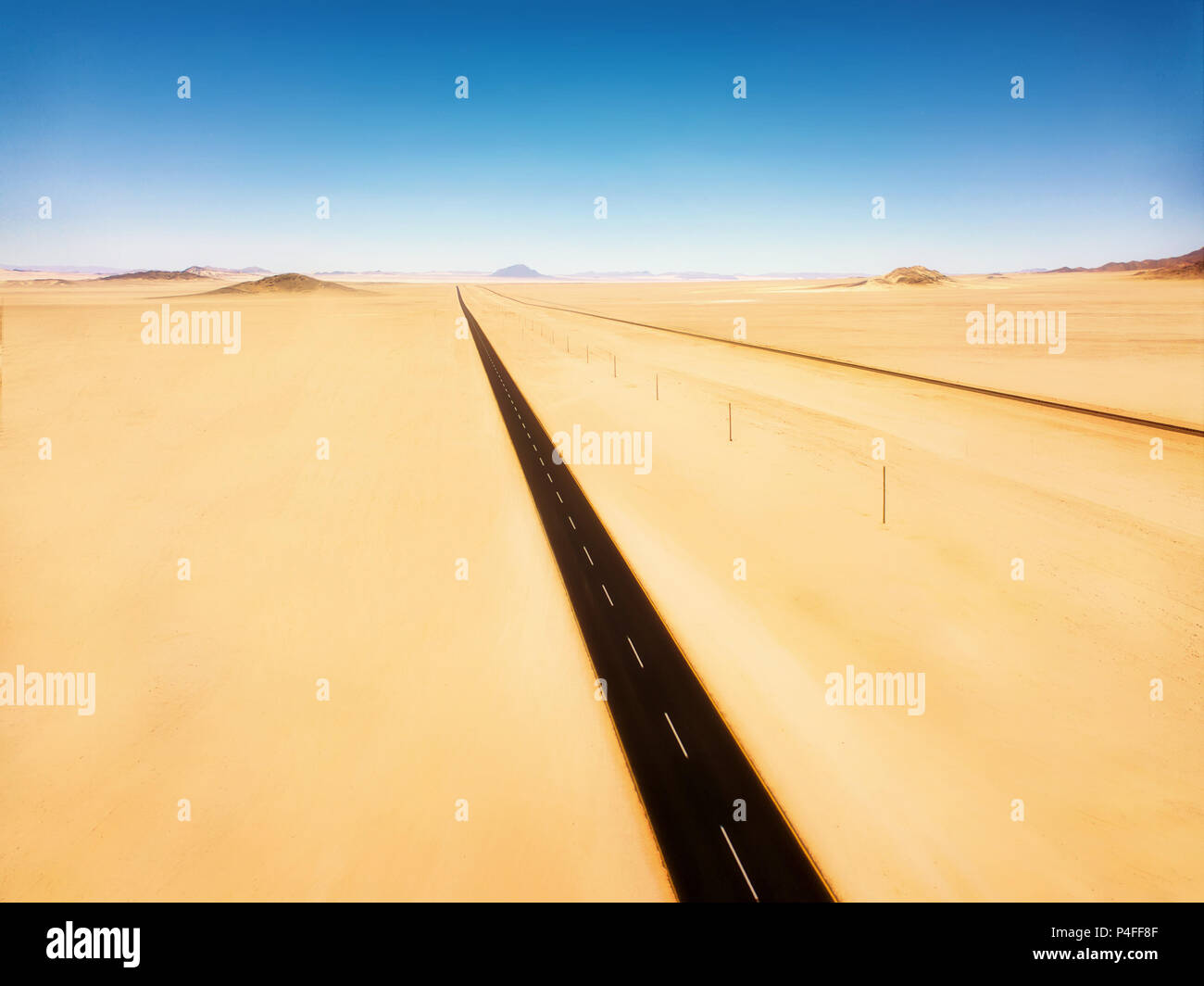 Straight Road through the Namib Desert taken in January 2018 Stock ...