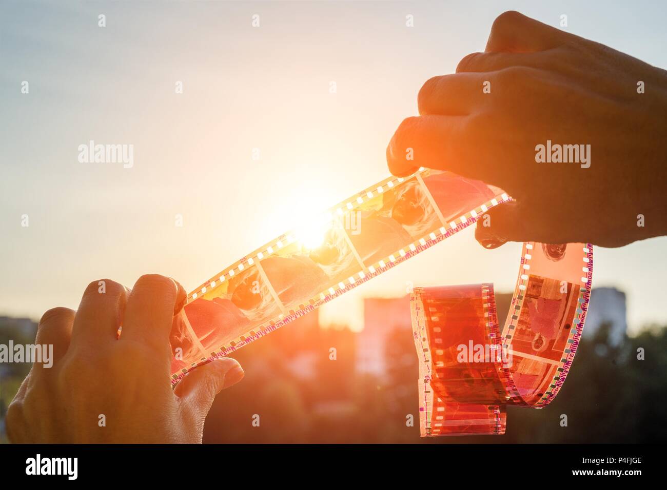 Memory memories past yesterday - film Sunset background Stock Photo - Alamy