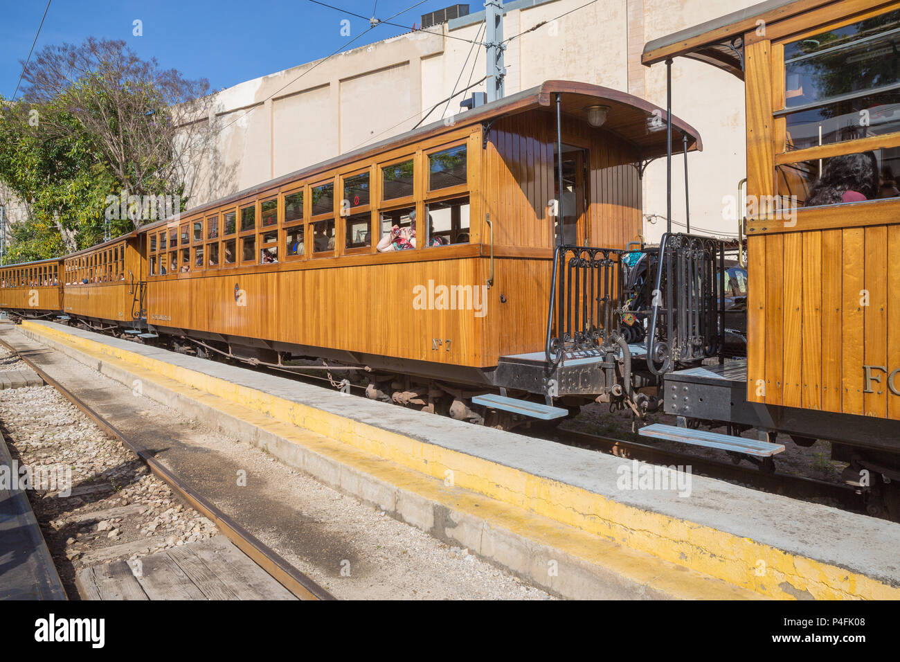 The old Soller railway in Palma Majorca Spain Stock Photo - Alamy