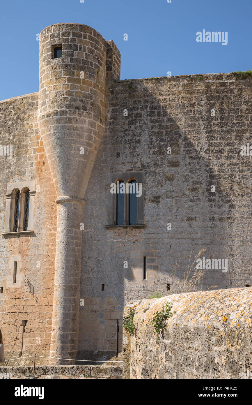 Old fortified castle high above Palma in Majorca Spain Stock Photo - Alamy