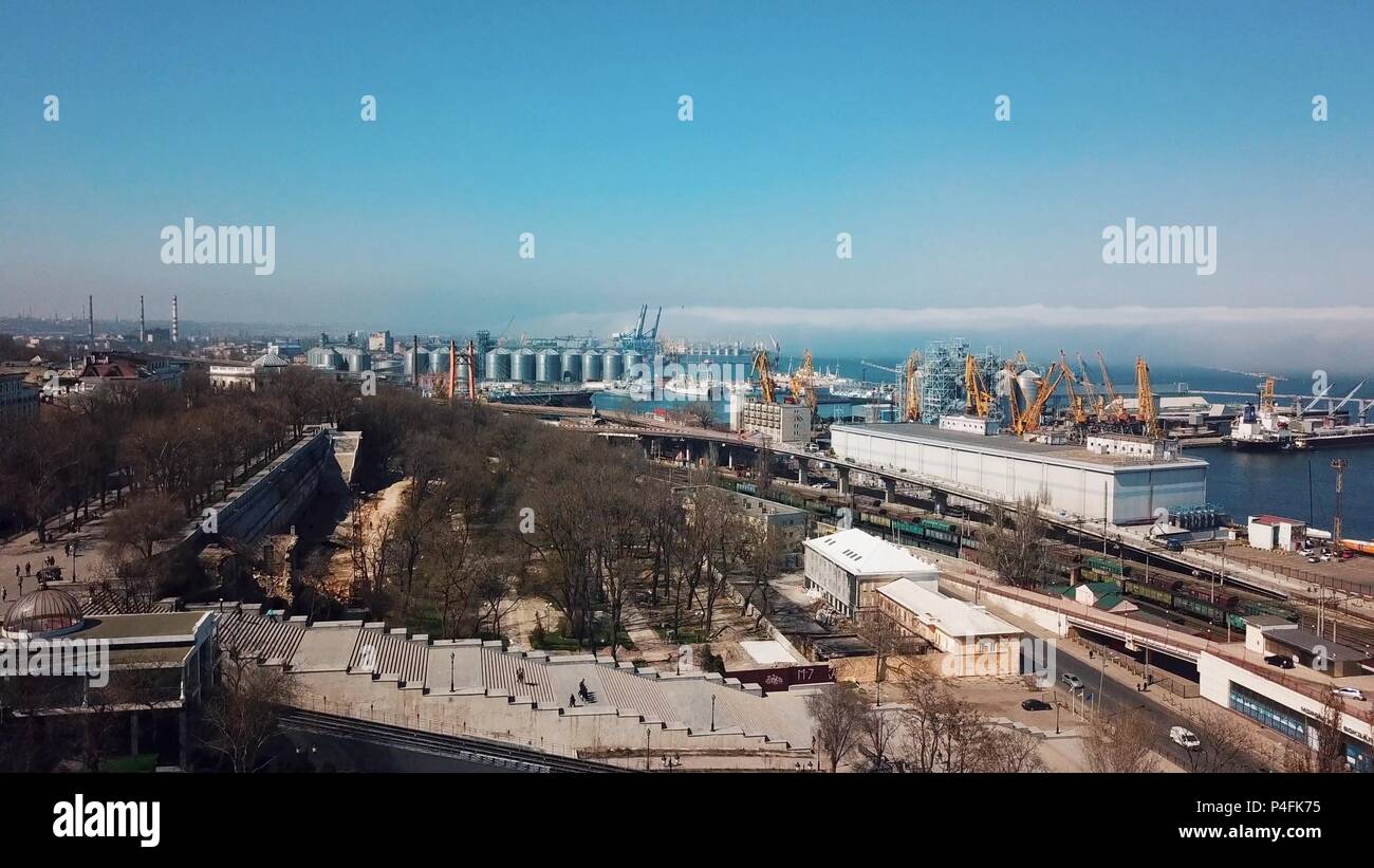 aerial view of terminal in port Stock Photo - Alamy