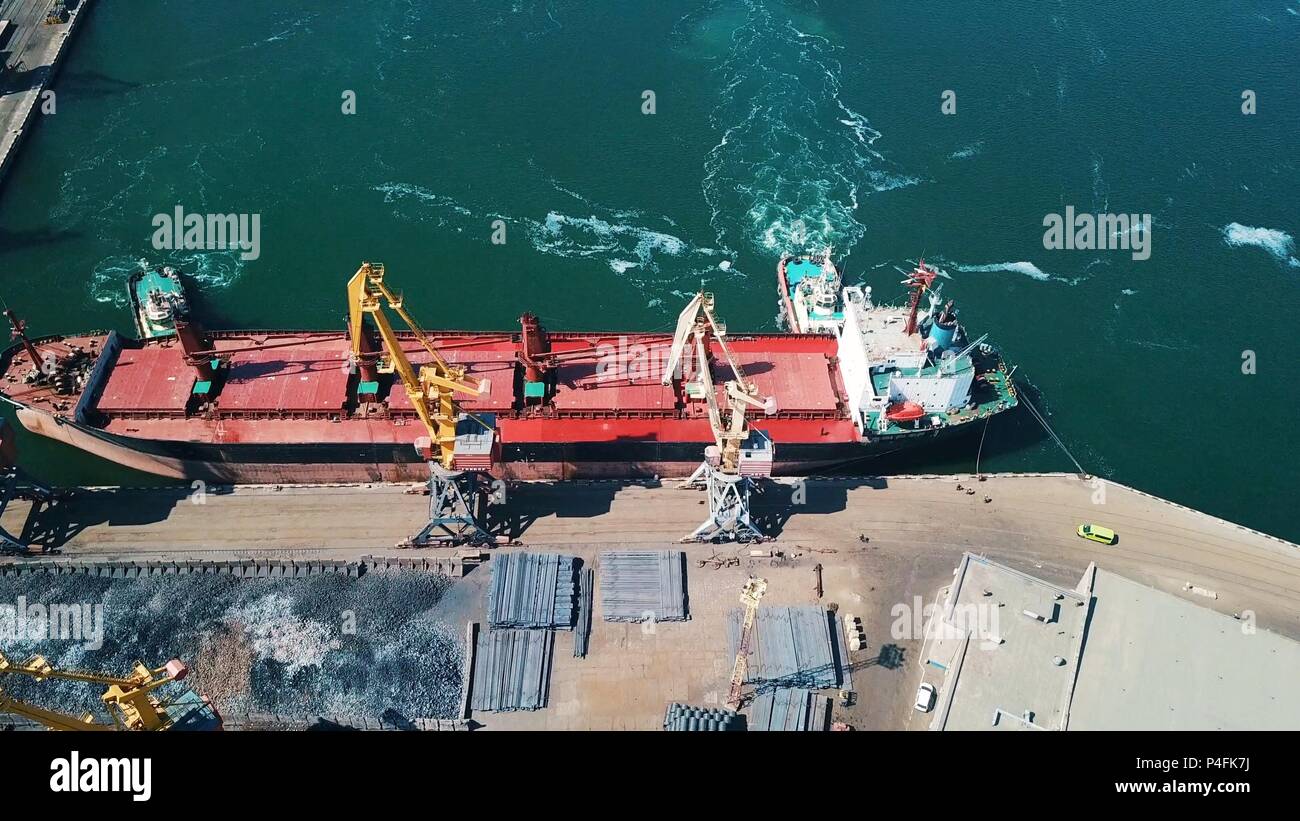 aerial view of terminal in port Stock Photo - Alamy