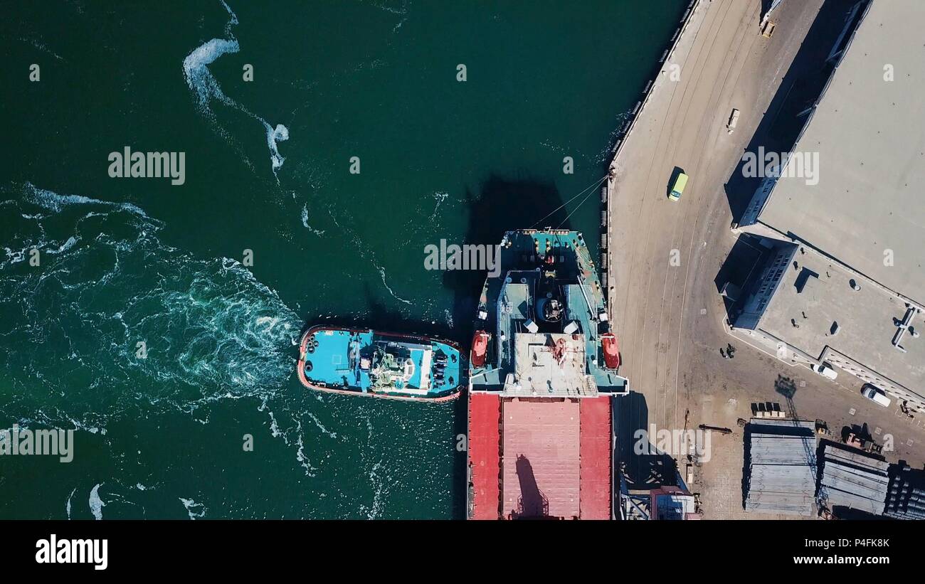 aerial view of terminal in port Stock Photo - Alamy