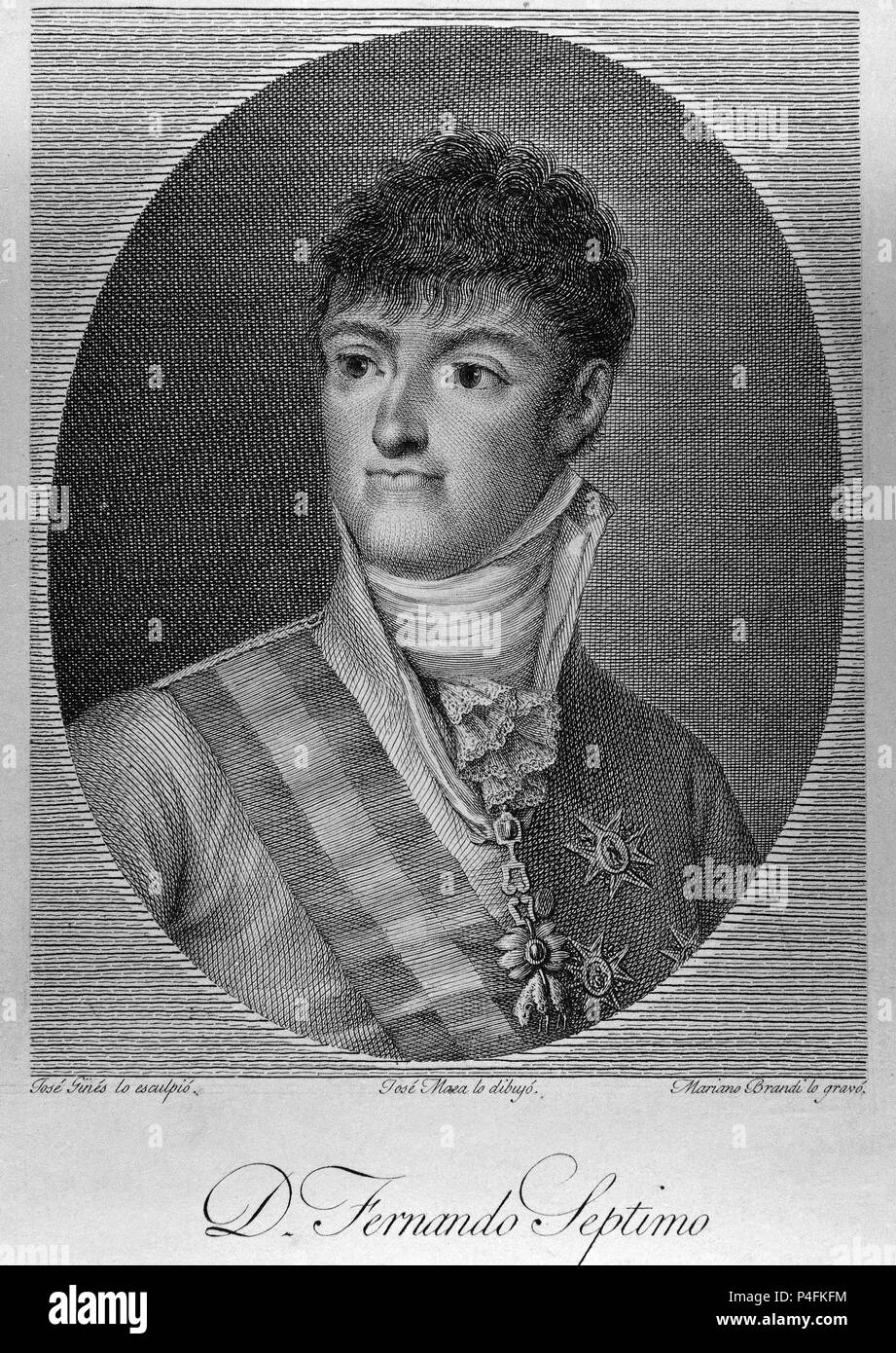 RETRATO DE FERNANDO VII REY DE LAS ESPAÑAS - GRABADO S XIX. Author ...
