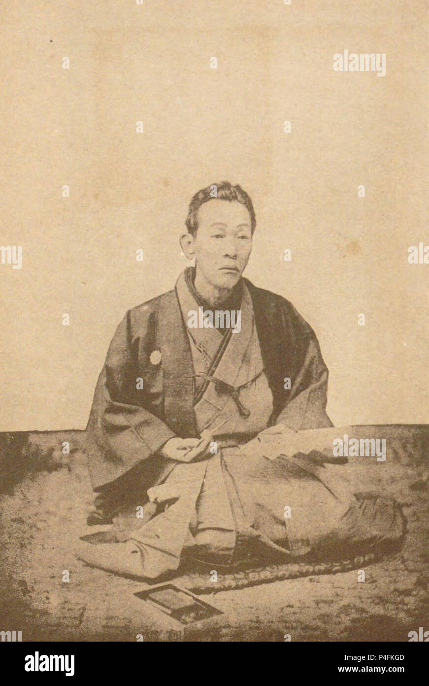 Portrait of Sanyutei Encho I (1839 - 1900 ) Japanese author and rakugo ...