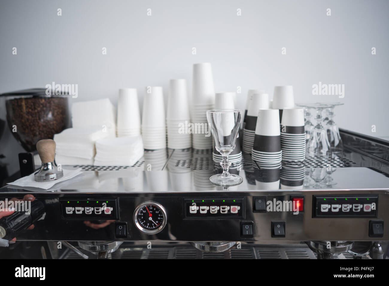 professional coffee machine in a bar Stock Photo - Alamy