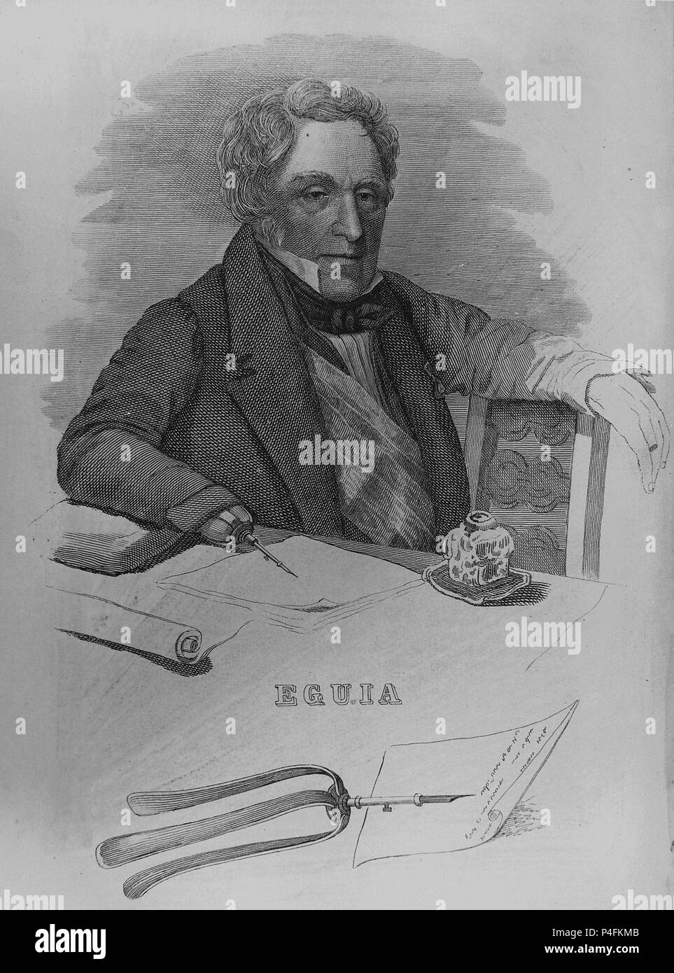 NAZARIO DE EGUIA (1777-1865) CONDE DE LA CASA EGUIA - GRABADO DE LA ...