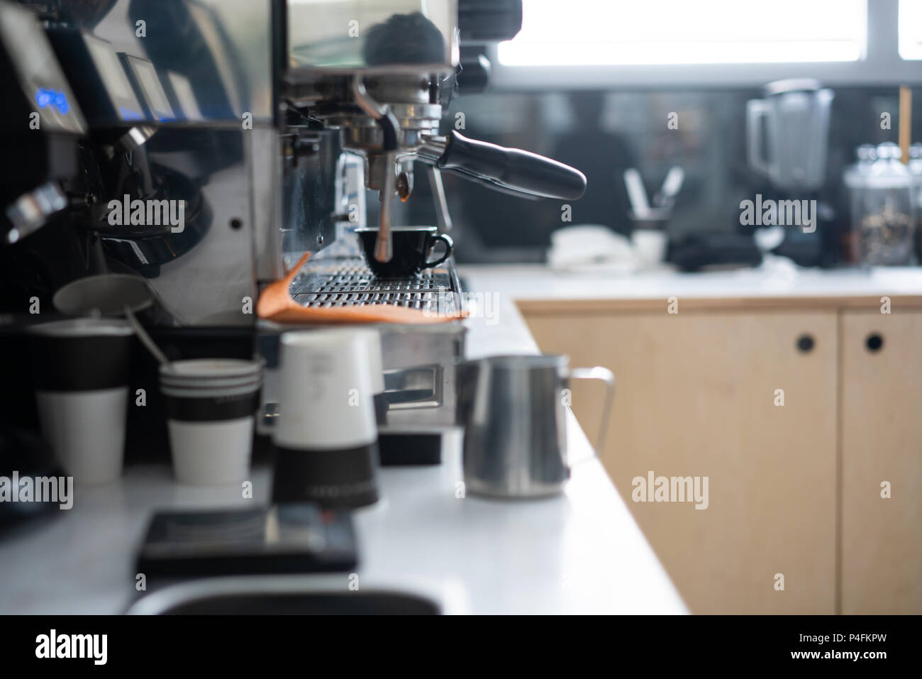 professional coffee machine in a bar Stock Photo - Alamy