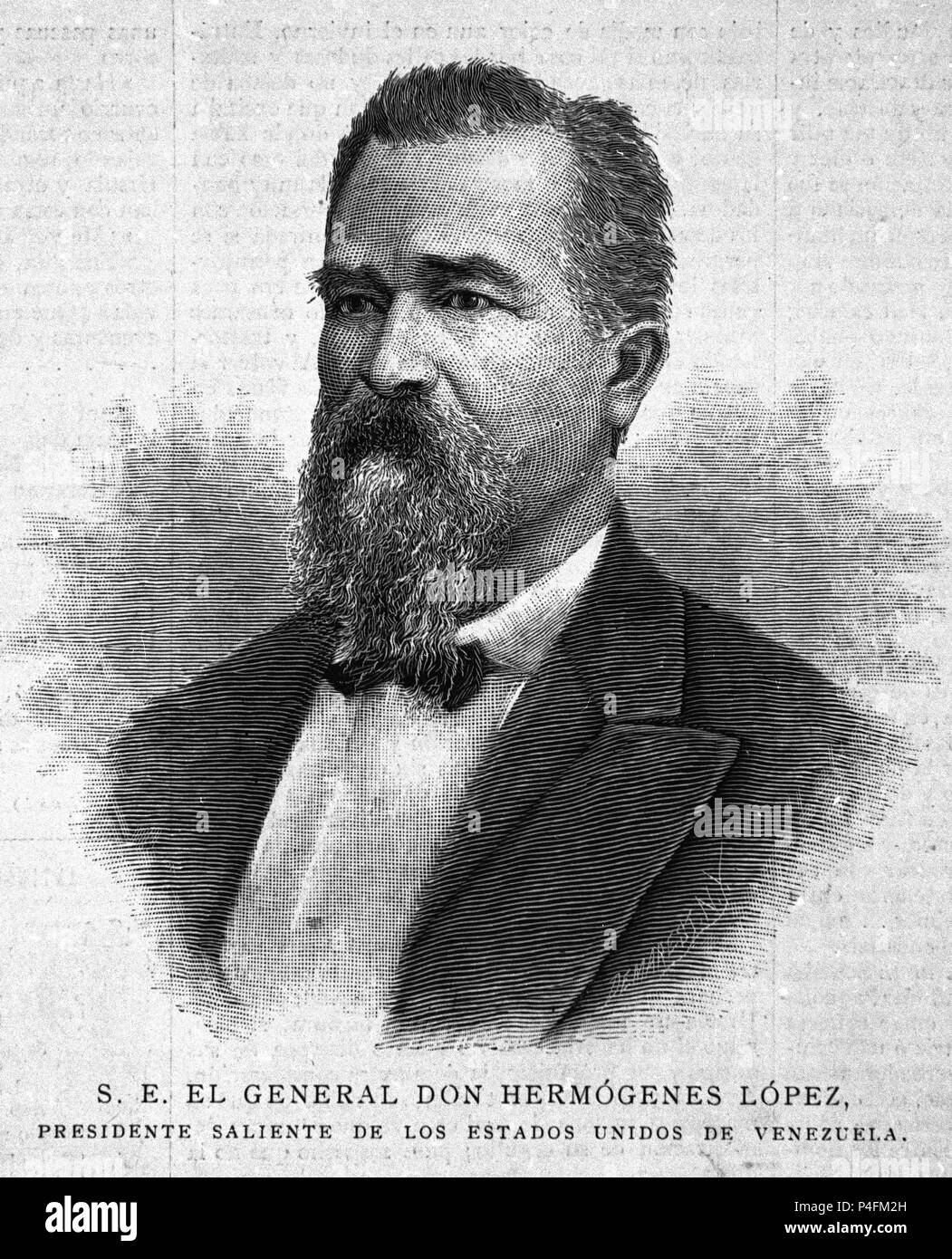 EL GENERAL DON HERMOGENES LOPEZ PRESIDENTE SALIENTE DE VENEZUELA ...