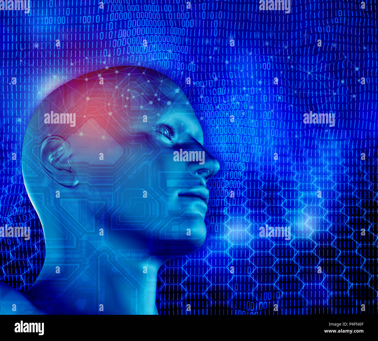 3D render of a modern technology background with connecting lines and ...