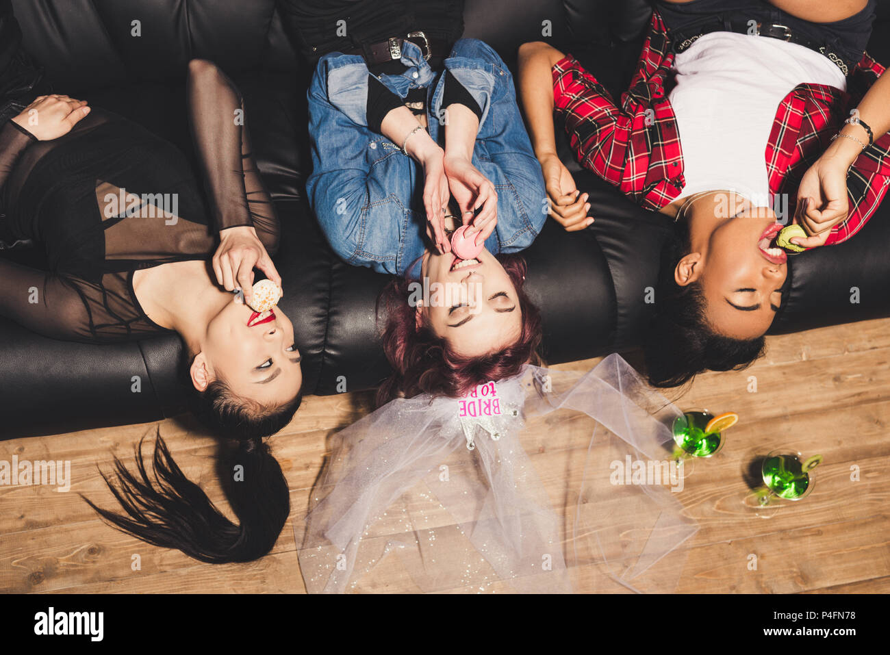 Overhead view people eating together hi-res stock photography and ...