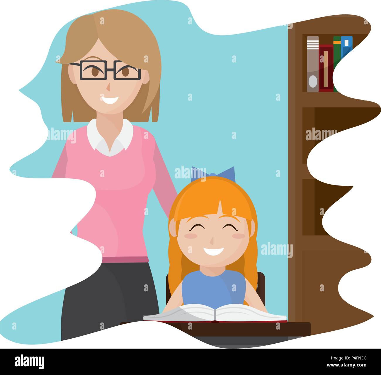 treacher explaning student classroom activities Stock Vector Image ...