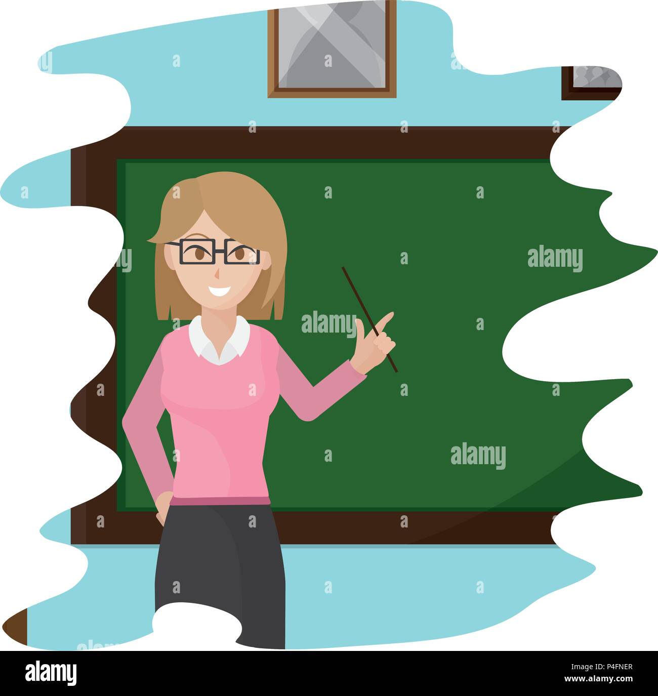 teacher explaning lesson in the school classroom Stock Vector Image ...