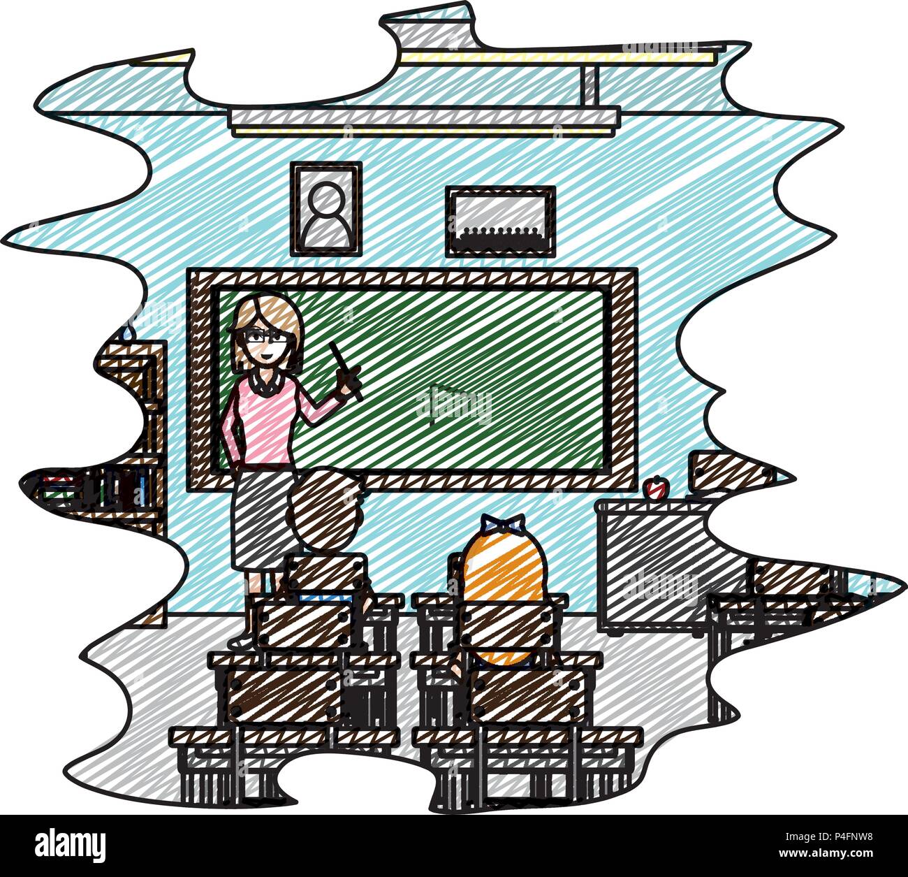 doodle students learning of knowledge teacher education Stock Vector ...
