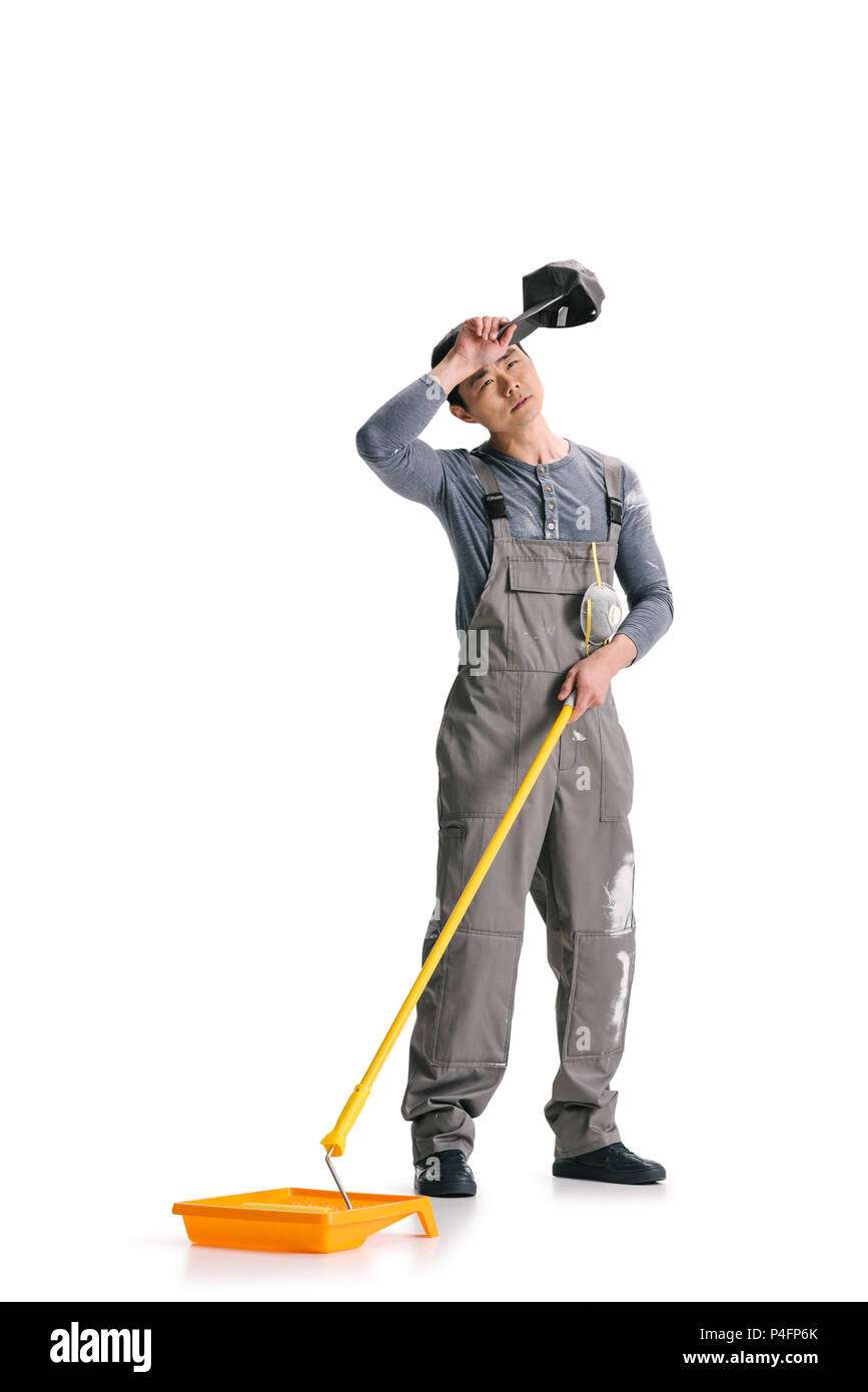 Exhausted construction worker hi-res stock photography and images - Alamy