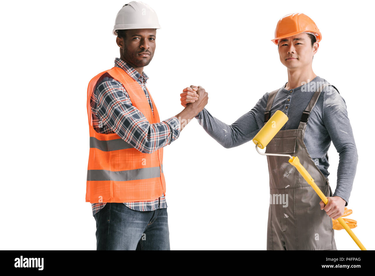 Male construction workers shaking hands hi-res stock photography and ...