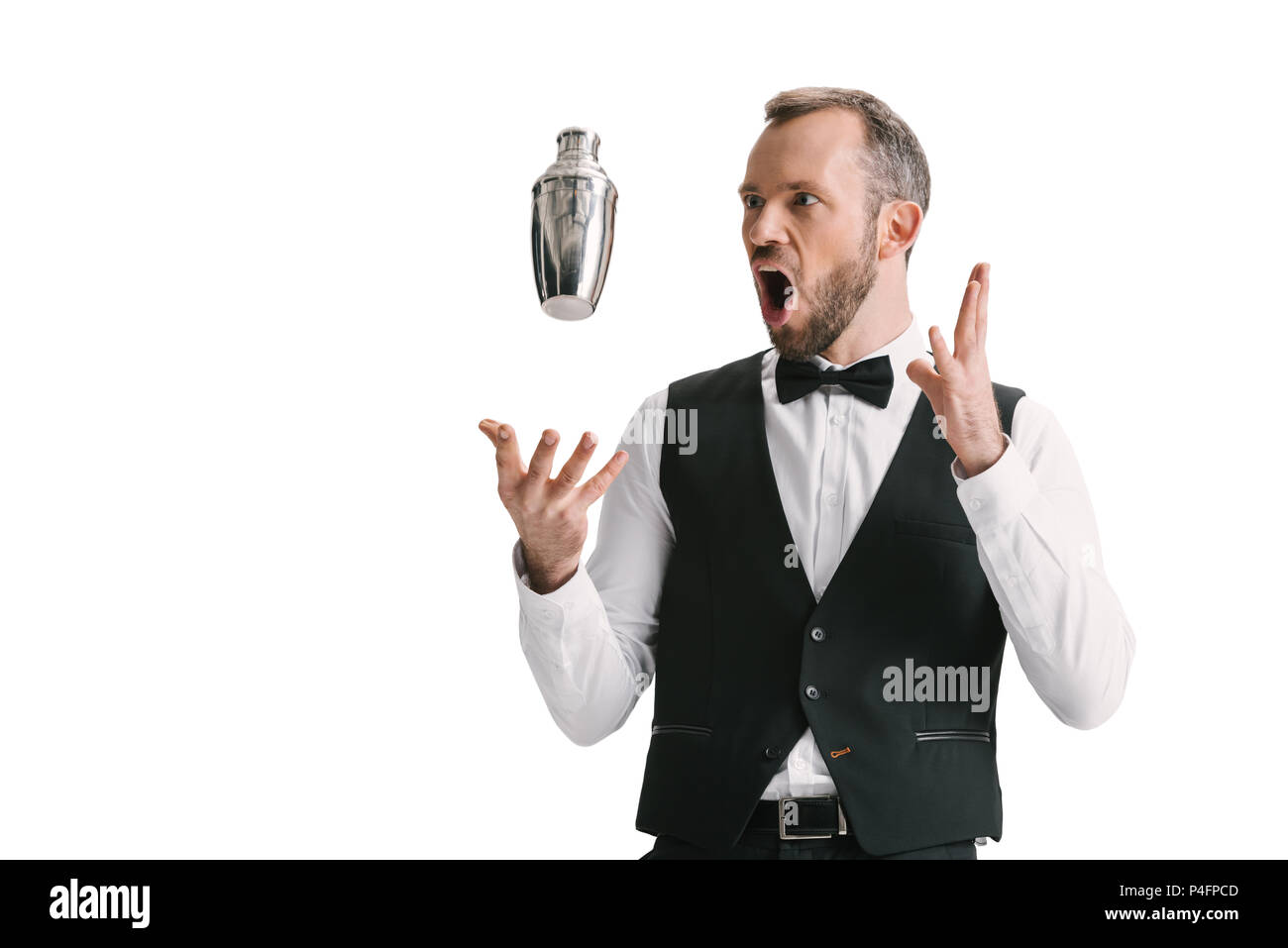 Young barman portrait isolated on hi-res stock photography and images ...