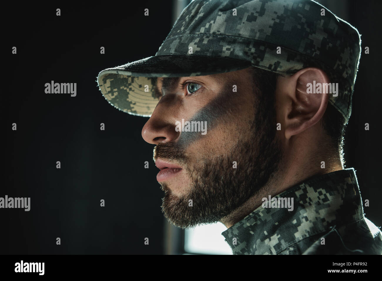 Thoughtful male soldier hi-res stock photography and images - Alamy