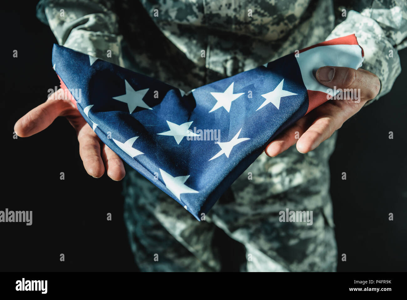 Folded united states flag hi-res stock photography and images - Alamy