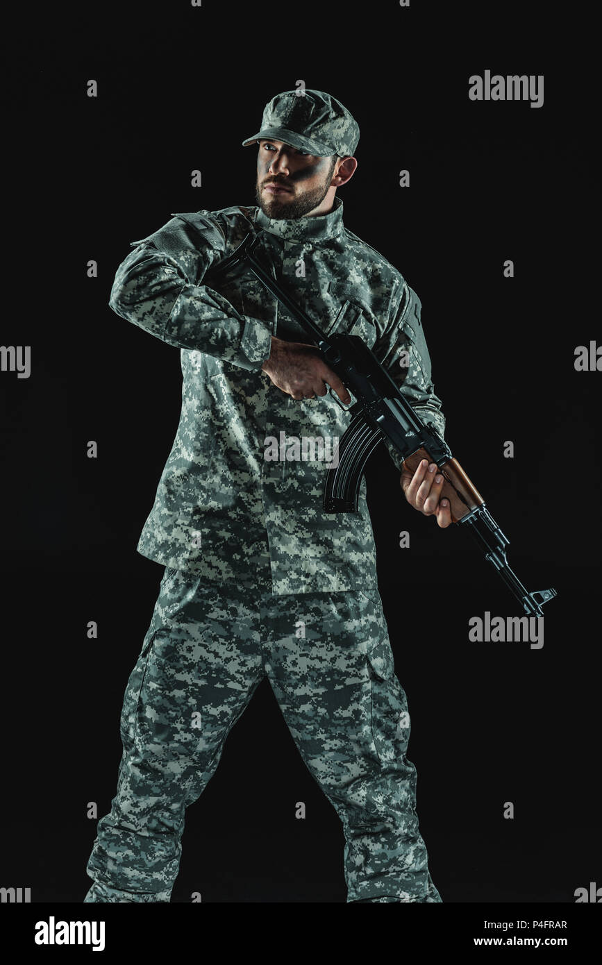 Serious black soldier in uniform hi-res stock photography and images ...