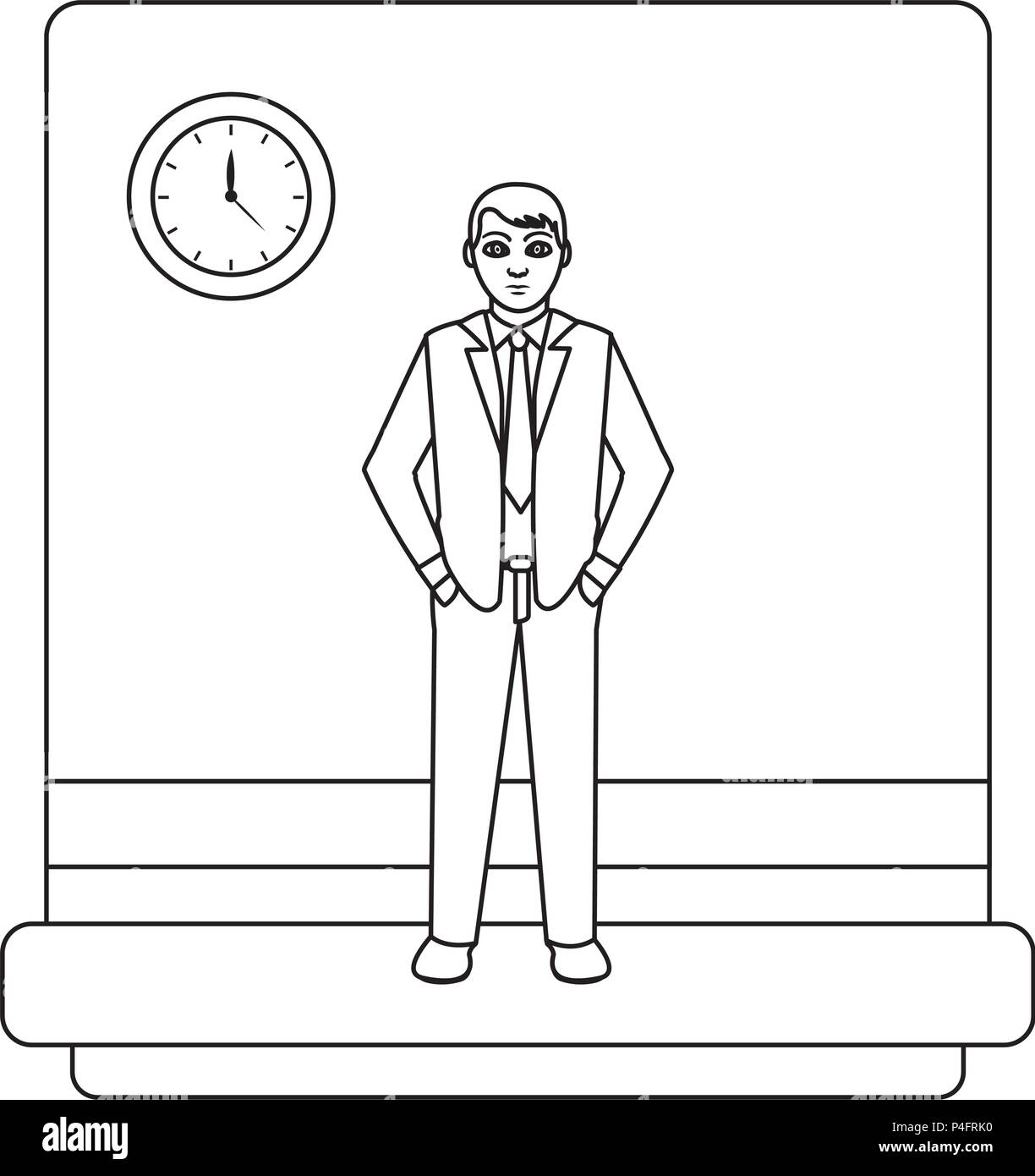 line professional businessman manager modern career Stock Vector Image ...