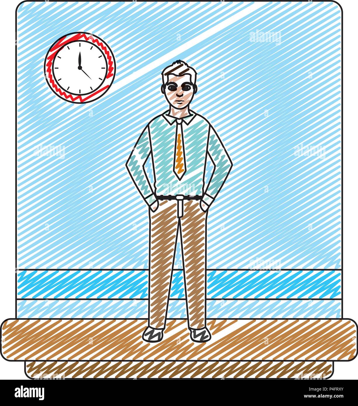 doodle professional businessman executive manager career Stock Vector ...